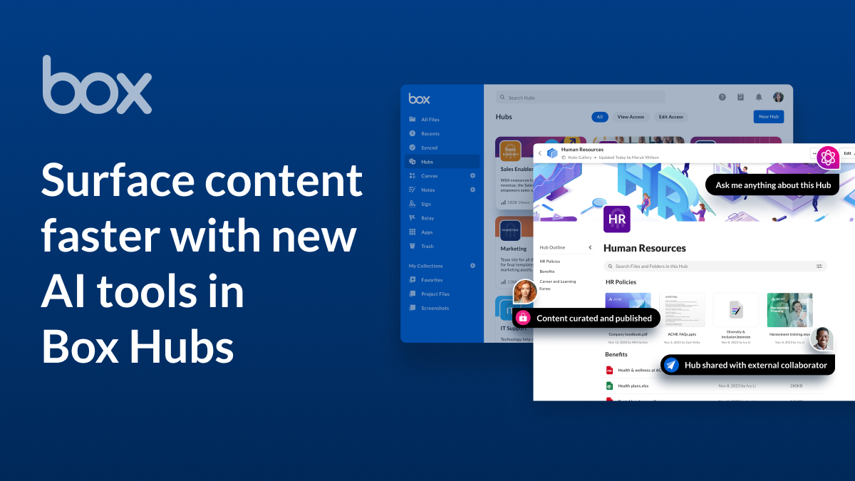 Surface content faster with new AI tools in Box Hubs | Box Blog