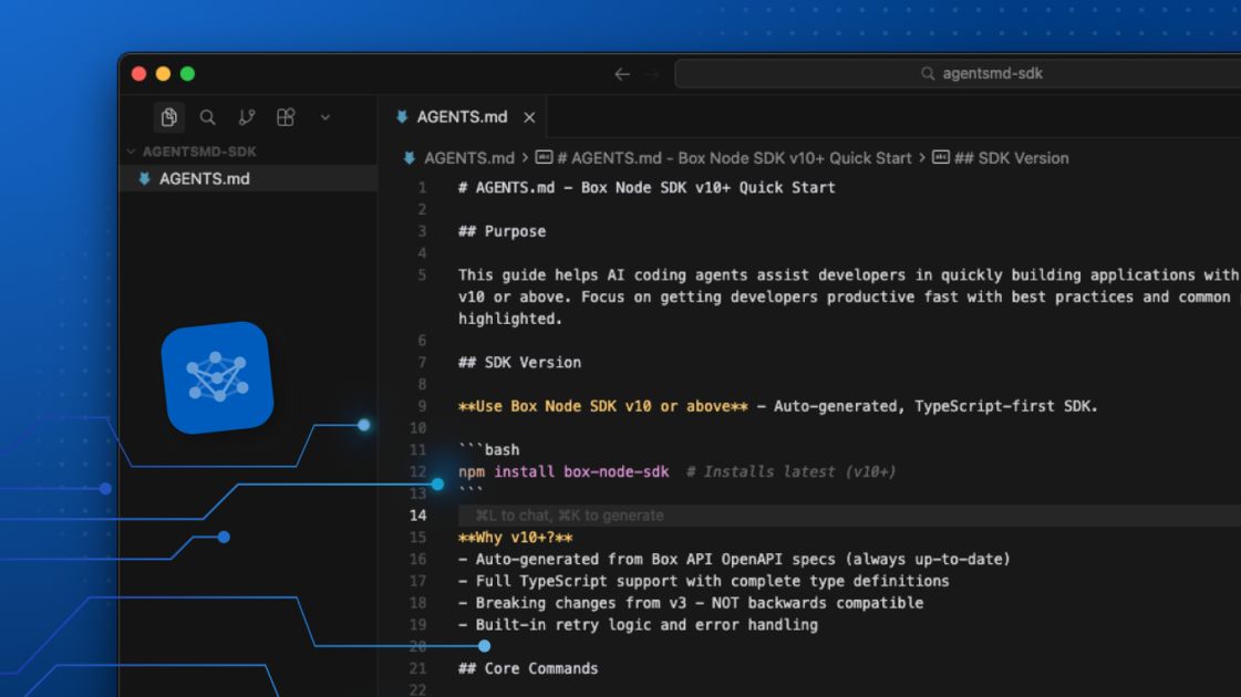 Instantly create projects with Box Node.js SDK and agents.md | Box Blog